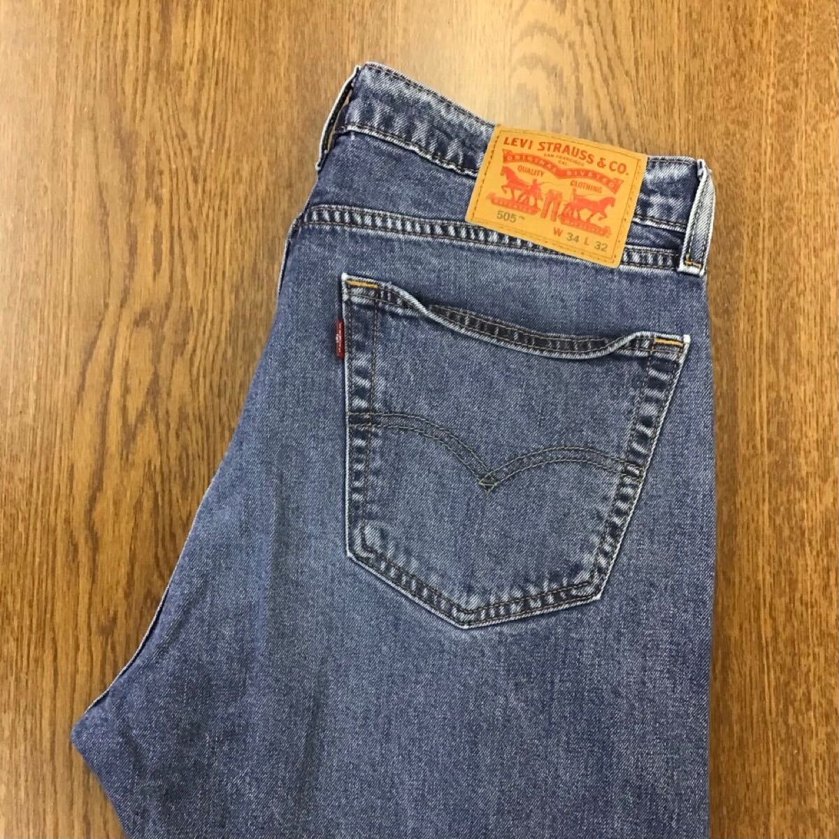 【やや傷や汚れあり】【FK381】Levi's 505 W34 L32 ジーンズ ジーパン デニムパンツ ストレッチ生地 メンズブランド古着 リーバイス505 送料無料の落札情報詳細 ...