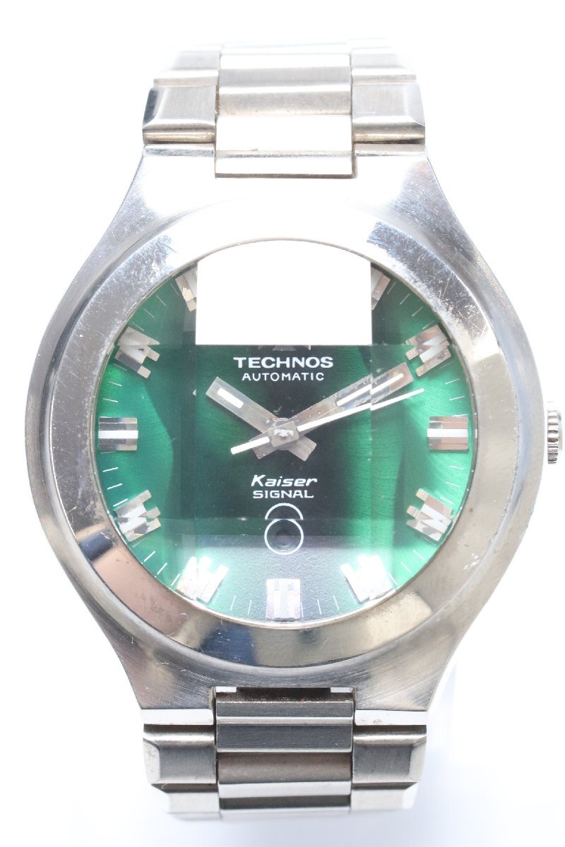 【傷や汚れあり】★TECHNOS テクノス Kaiser SIGNAL カイザーシグナル T3H7213 カットガラス 自動巻き デイト メンズ 腕時計 5046-TEの落札情報詳細 ...