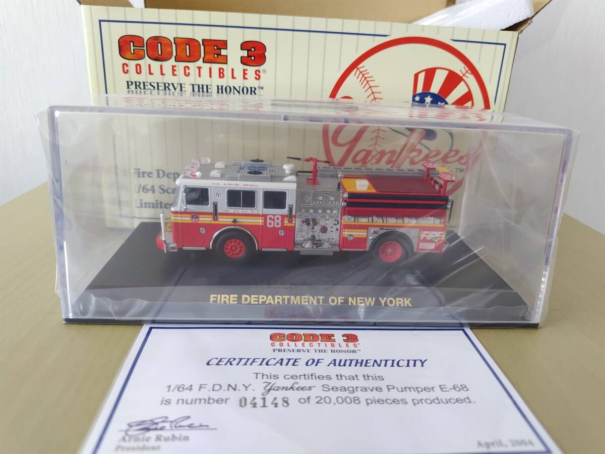 【未使用に近い】絶版希少！CODE3 1/64 FDNYニューヨーク消防局シーグレーブ ポンプ車E68 NYヤンキーススペシャルエディション！の落札情報詳細 - Yahoo!オークション落札 ...