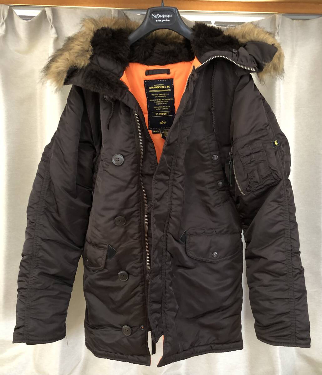 【目立った傷や汚れなし】美品★Alpha Industries/アルファインダストリーズ メンズ N-3B ミリタリージャケット スモークブラック/黒系 ジャケット n3b S アルファの落札 ...