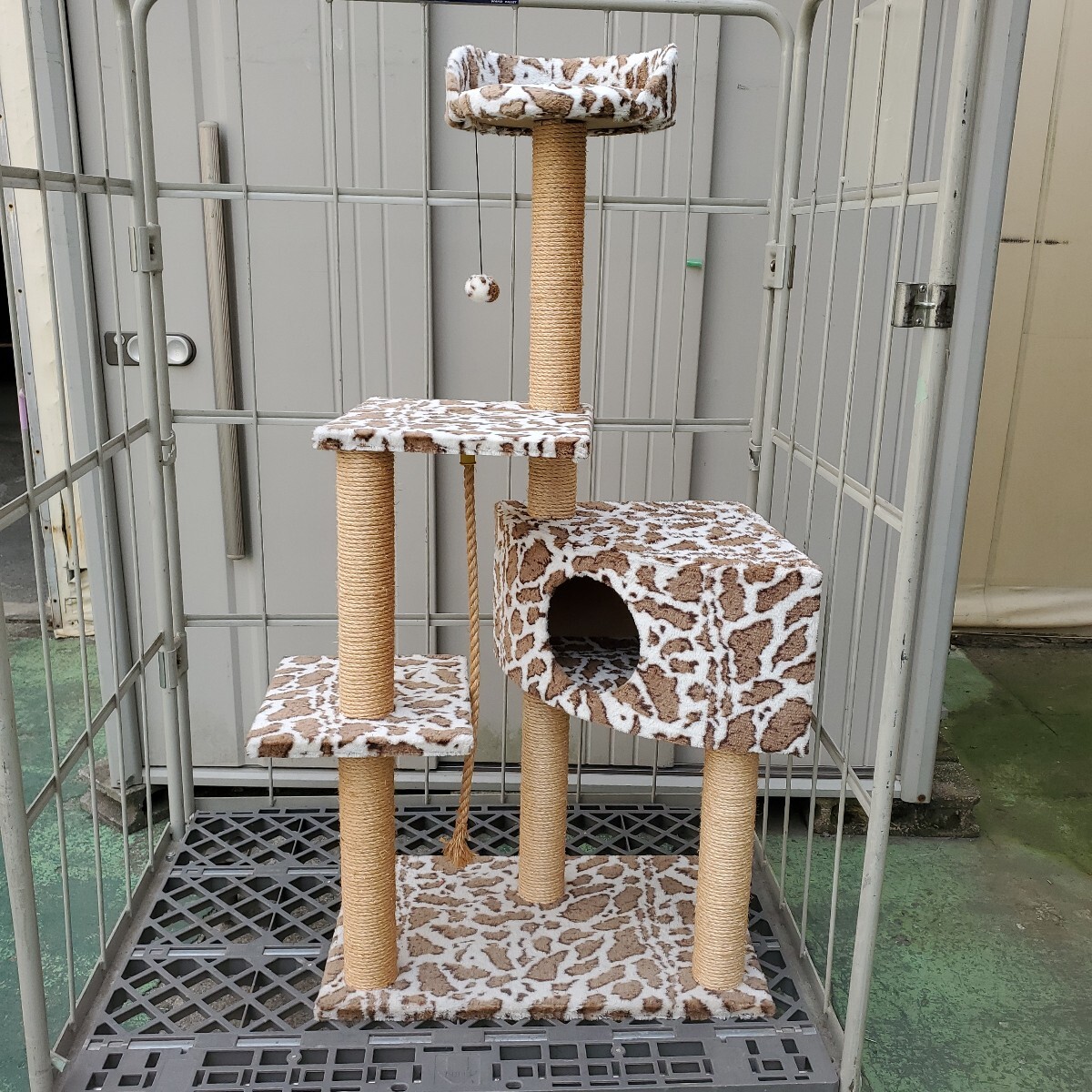 【傷や汚れあり】★中古 キャットタワー 高さ約130cm 横幅約65cm ヒョウ柄 レオパード 猫タワー 爪とぎ ネコタワー おしゃれ 猫用品 底割れ有 204-97の落札情報詳細 ...