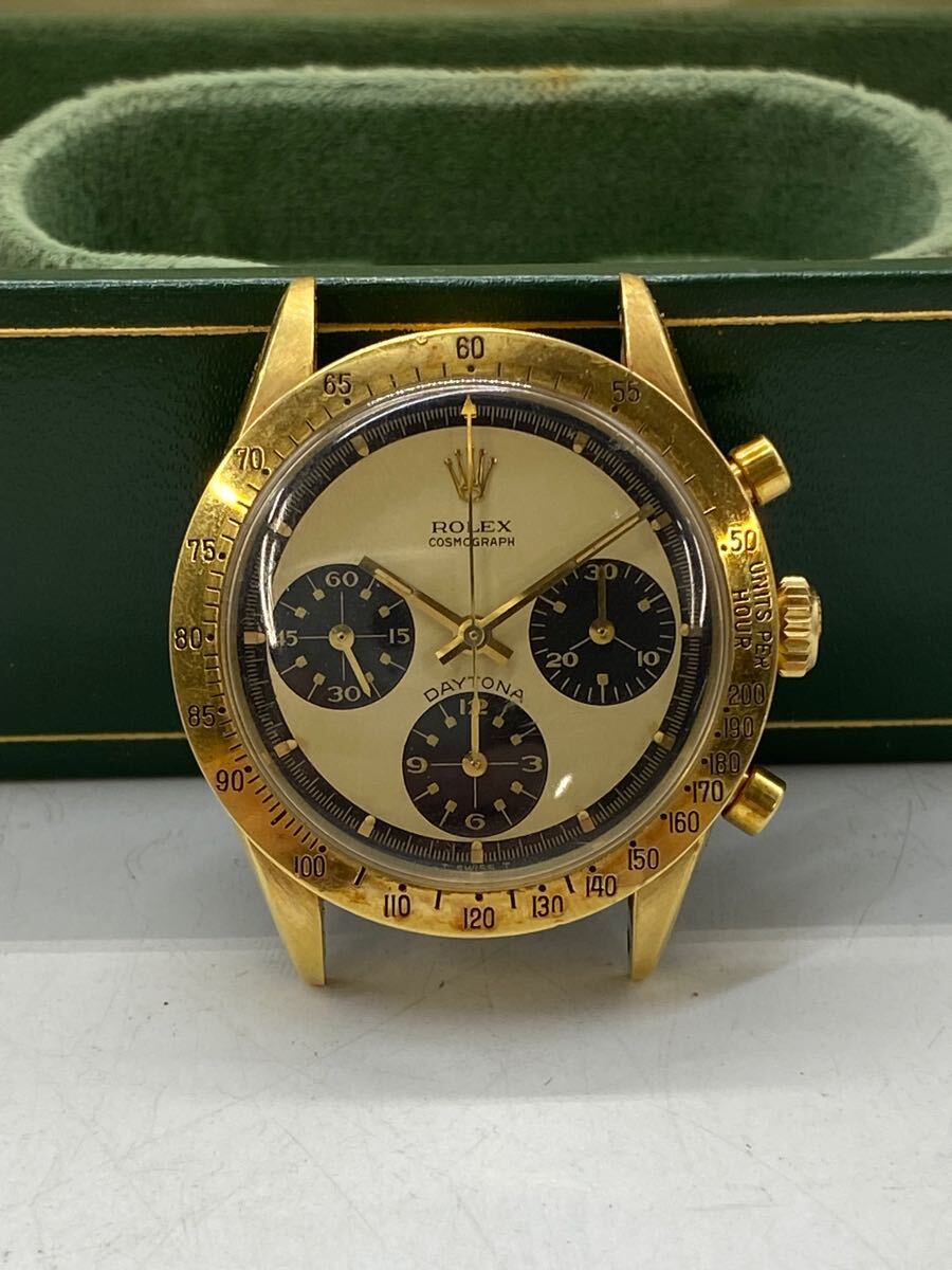 【目立った傷や汚れなし】希少 オリジナル ロレックス コスモグラフ DAYTONA ROLEX 6239 デイトナ ポールニューマン 金無垢 ...