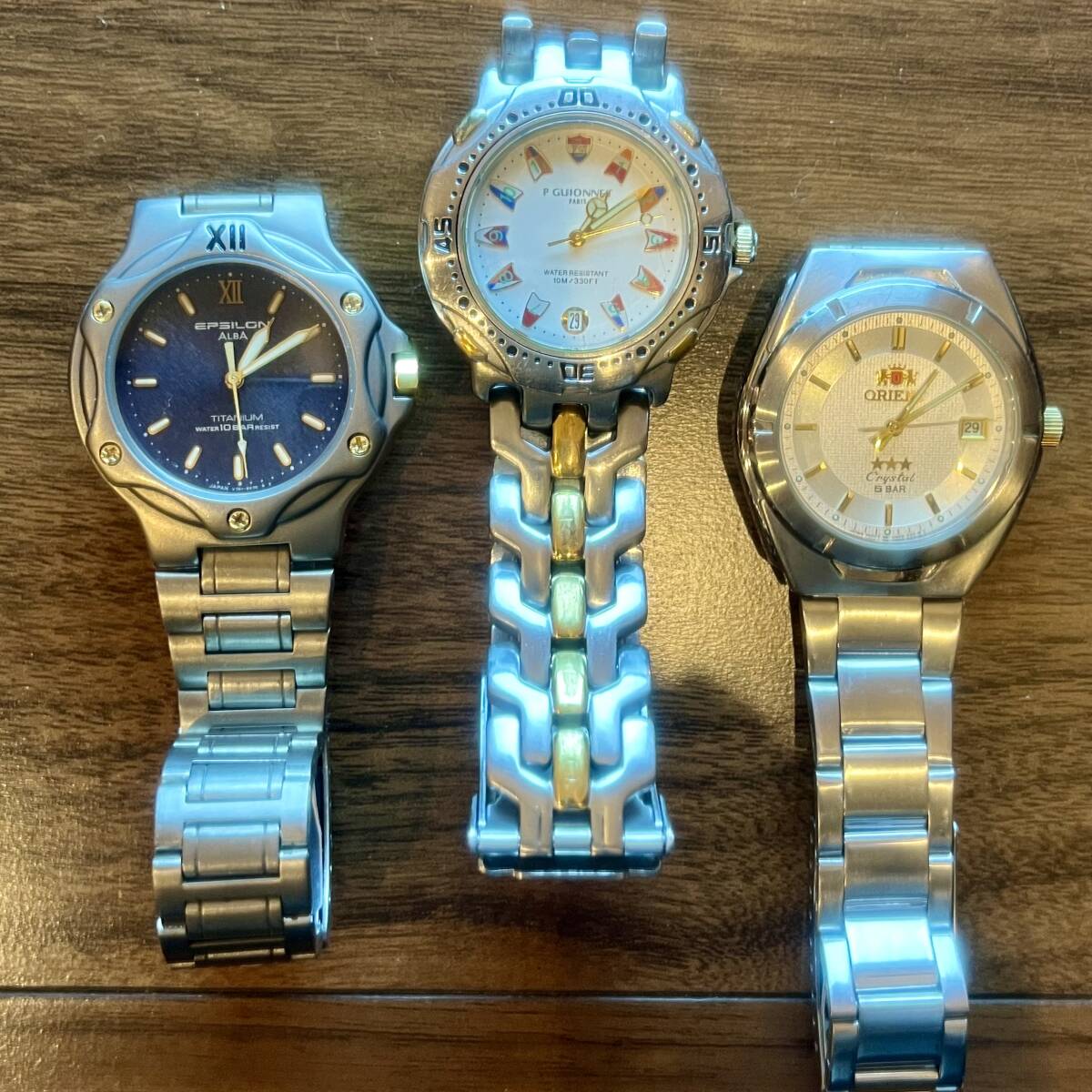 稼働品 SEIKO セイコー ALBA アルバ EPSILON/イプシロン チタン Y911-0A10 ホワイトオン搭載アナデジ 腕時計 ...