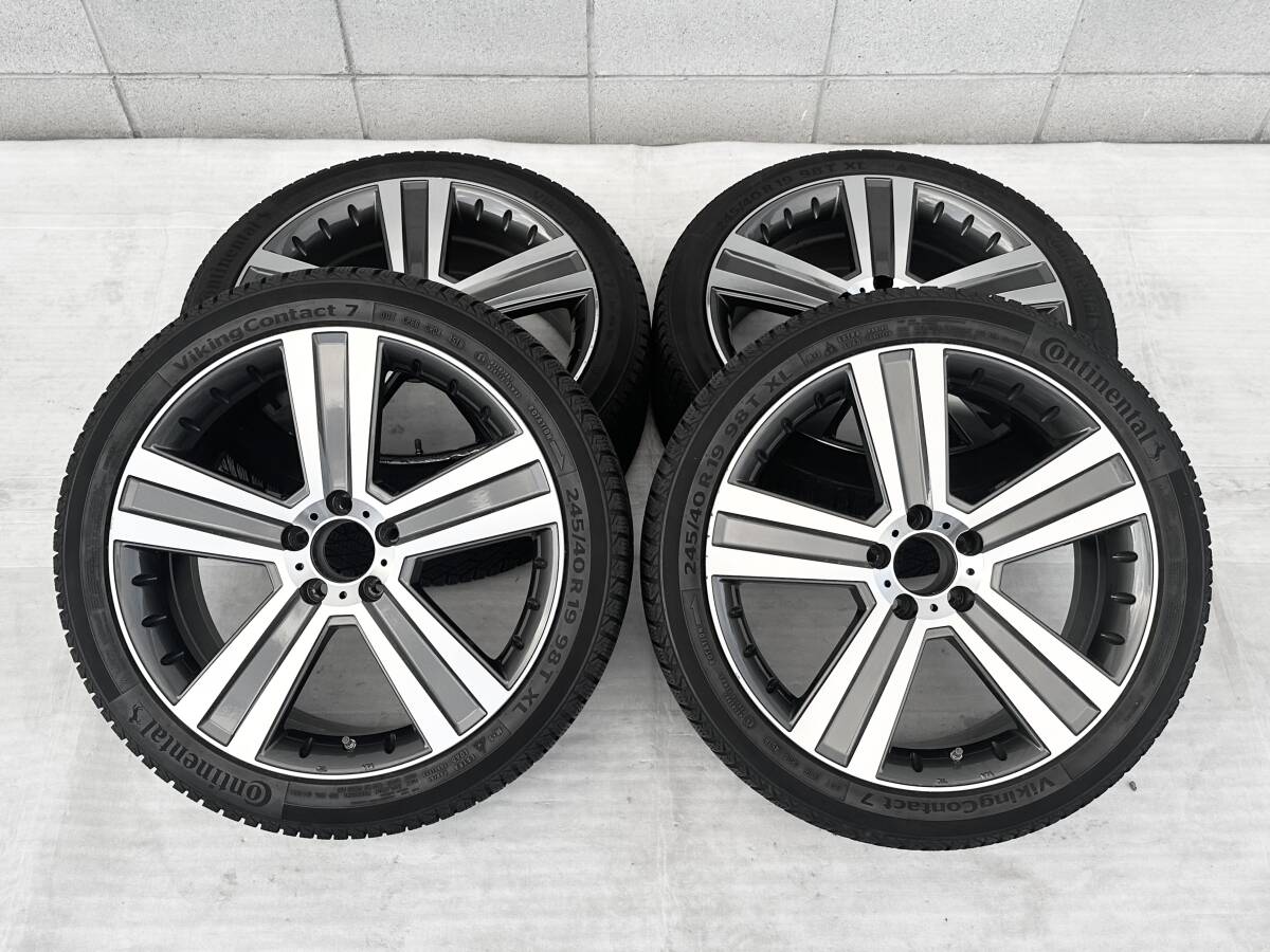 【傷や汚れあり】★4本 送料込★即決 EuroPremium スタッドレスタイヤ ホイール 19×8J 5穴 112 +43 245/40R19 18年製 メルセデス ベンツ Benz E53 ...