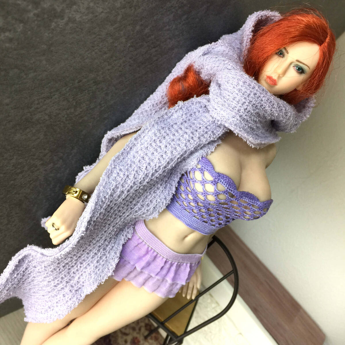【未使用】3点セット パープル色フード付きマフラーx網トップスセット TBLeagueS42/S43/S52/S53対応サイズ 1／6人形用の落札情報詳細 - Yahoo!オークション落札価格 ...