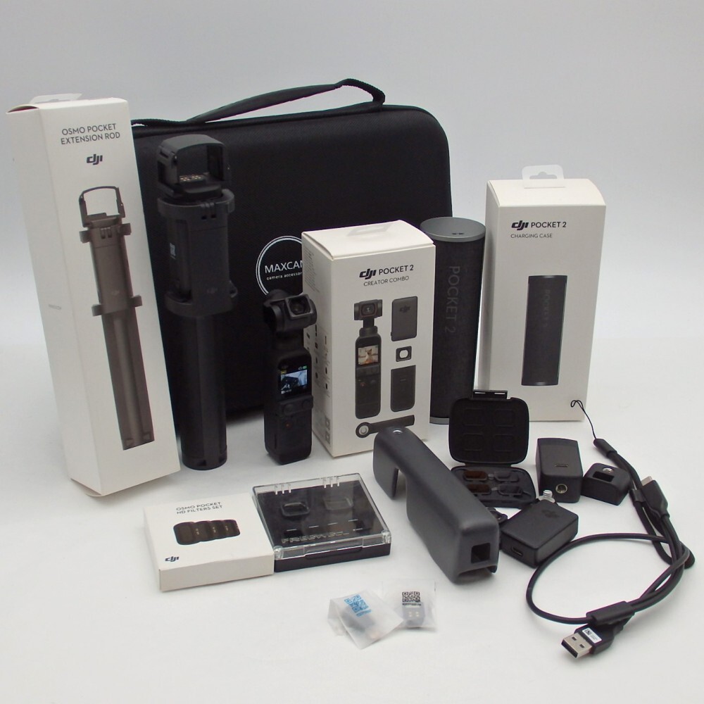 【全体的に状態が悪い】1円〜 DJI Pocket 2 CREATOR COMBO /OSMO POKET EXTENSION ROD 小型 ...