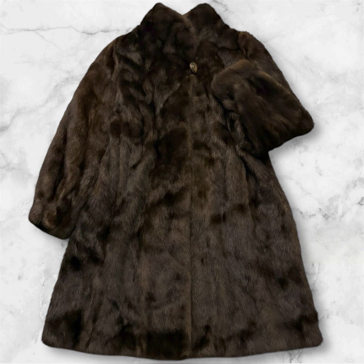 【目立った傷や汚れなし】高級毛皮 MG Sable FUR ダークミンク MINK ミンクファー 本毛皮 ロングコート ロング丈 毛質 艶やか 柔らか エムジーセーブル Fの落札情報詳細 ...