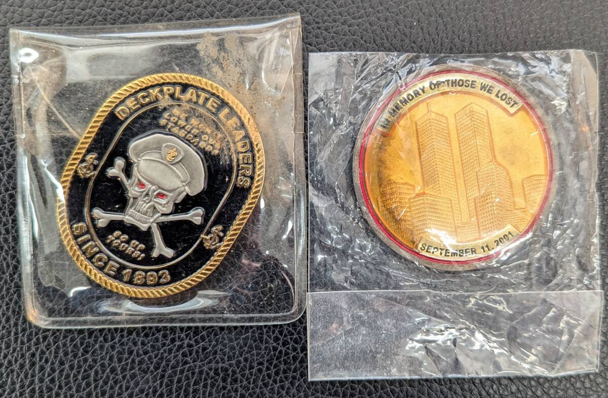 【やや傷や汚れあり】#8592 【2枚セット モリアルメダル (^_-)-☆】 UNITED WE STAND 2001 COASTAL RIVERINE SQUADRON 1893 ...