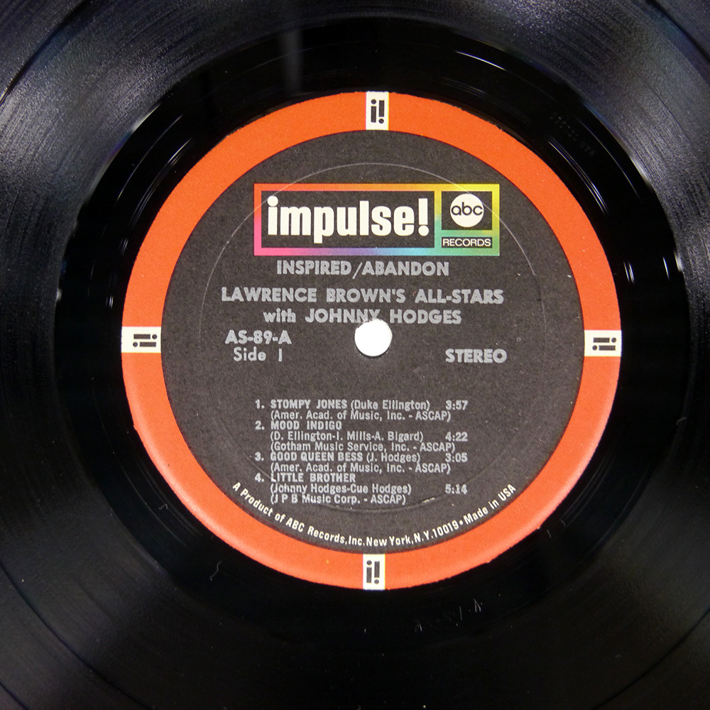 【やや傷や汚れあり】米 US盤 LAWRENCE BROWN’S ALL-STARS/INSPIRED / ABANDON/IMPULSE ...