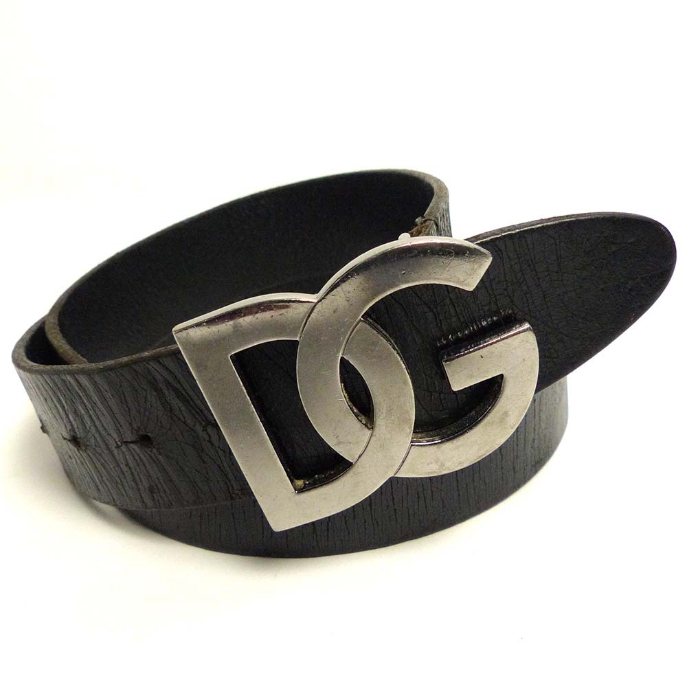 【傷や汚れあり】イタリア製 DOLCE&GABBANA D&G / ドルチェ＆ガッバーナ レザーベルト 85cm/34inch(83-92cm ...