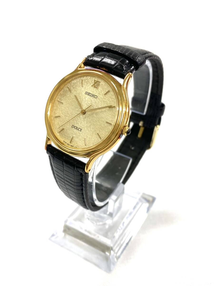 【目立った傷や汚れなし】2367 H0705-1【1円スタート】SEIKO セイコー DOLCE ドルチェ 5E61-0A70 ラウンド ...
