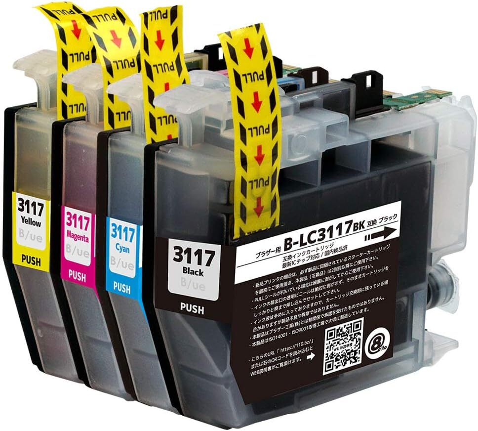 【未使用】LC3117-4PK 4色組 ブラザー 純正互換インクカートリッジ Brother LC31174PK MFC-J6980CDW MFC-J6580CDW MFC-J5630CDWの ...