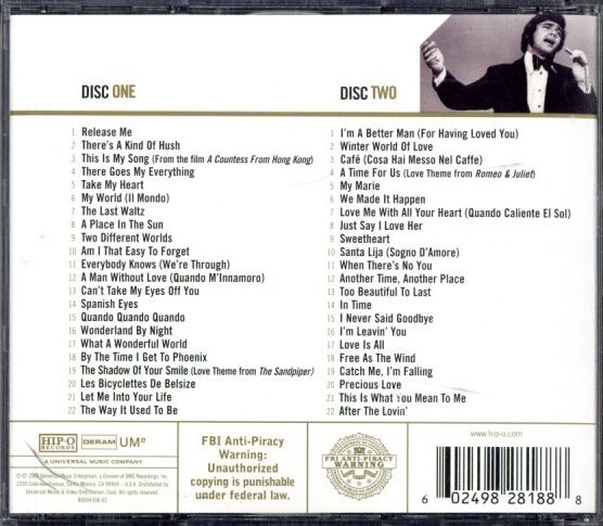 【目立った傷や汚れなし】即決価格です エンゲルベルト・フンパーディンク ENGELBERT HUMPERDINCK Gold 2枚組・BEST ...