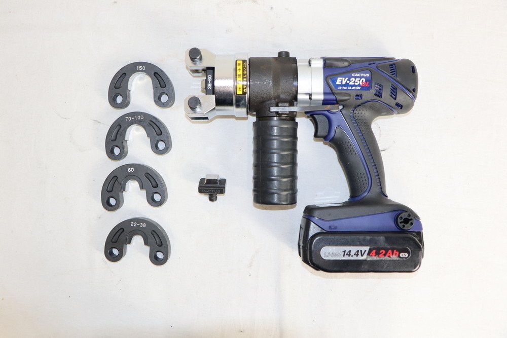 【傷や汚れあり】【8P718】1円スタート CACTUS カクタス EV-250DL 電動油圧式圧着工具 EZ9L45 ブラック系 ...
