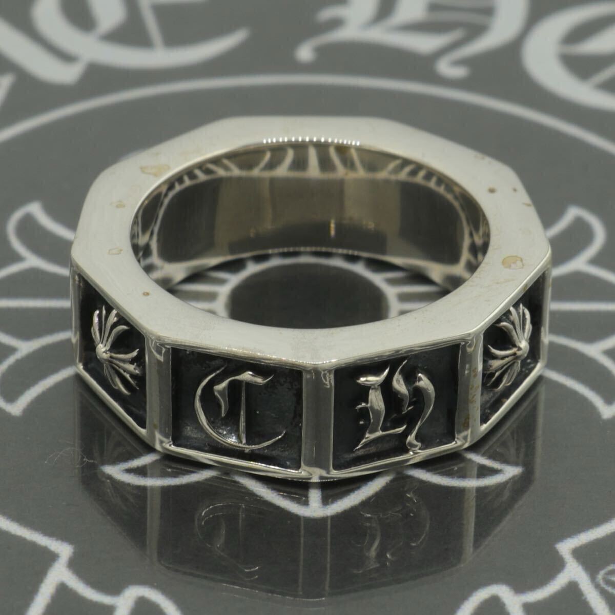 【目立った傷や汚れなし】【CHROME HEARTS】CH PLUS ALPHABET BLOCK RING・21号・新品加工・1円スタート・CH プラス アルファベット ブロック リングの ...