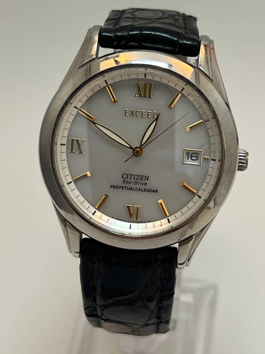 【やや傷や汚れあり】動作 CITIZEN シチズン EXCEED エクシード エコドライブ E510-H27651 アナログ クォーツ メンズ ...