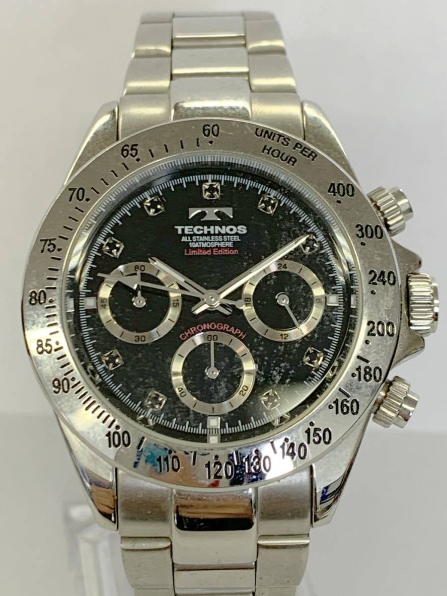 S194-I4-7577 TECHNOS テクノス Limited Edition クロノグラフ T4102 メンズ クオーツ 不動 腕時計⑥ ...