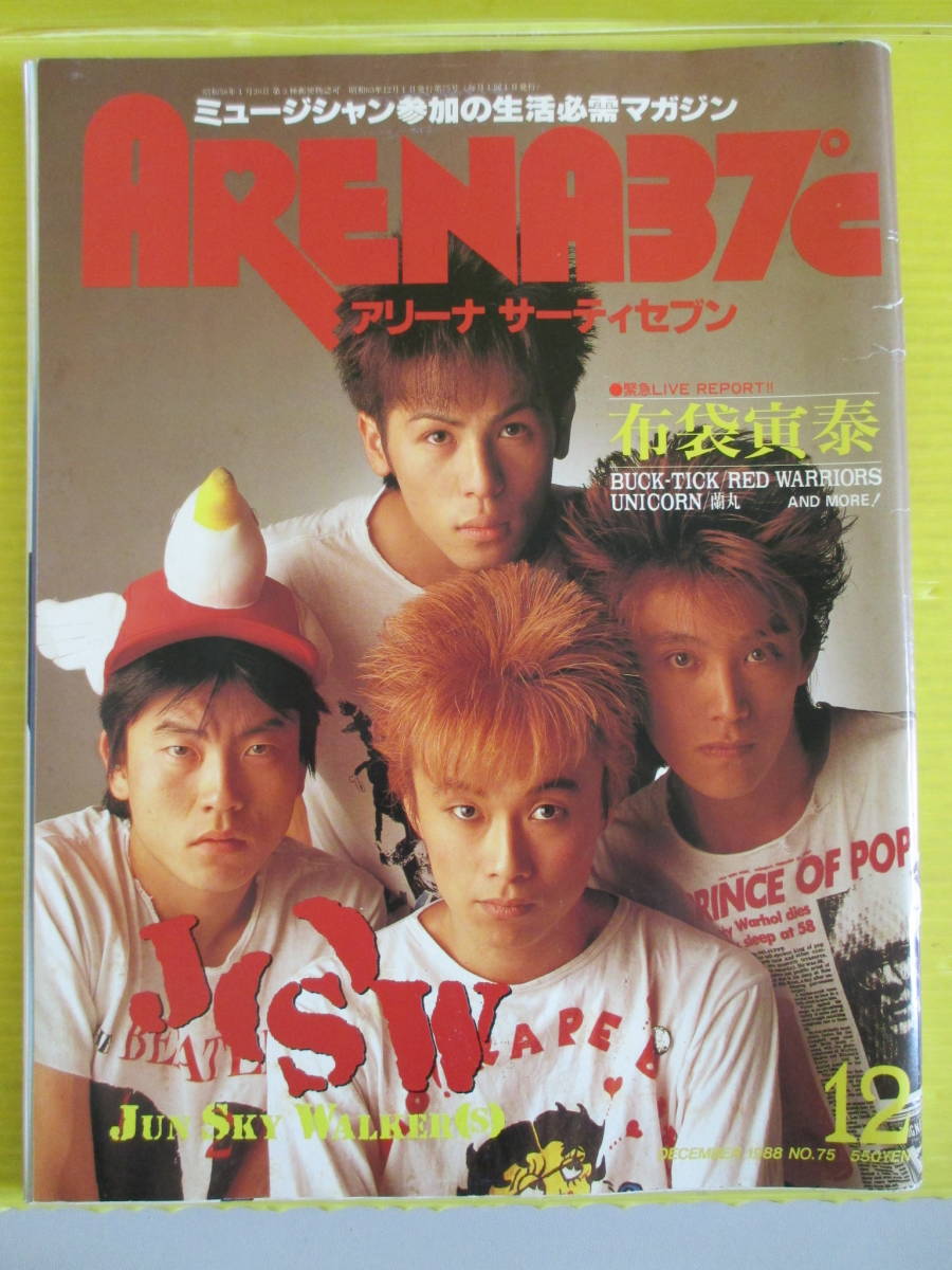 ARENA37℃ アリーナ37 1988年12月号 JUN SKY WALKER(S) 川島みき(川島だりあ) SOFT BALLET(ソフトバレエ) The TOYS(本田恭章) BUCK ...