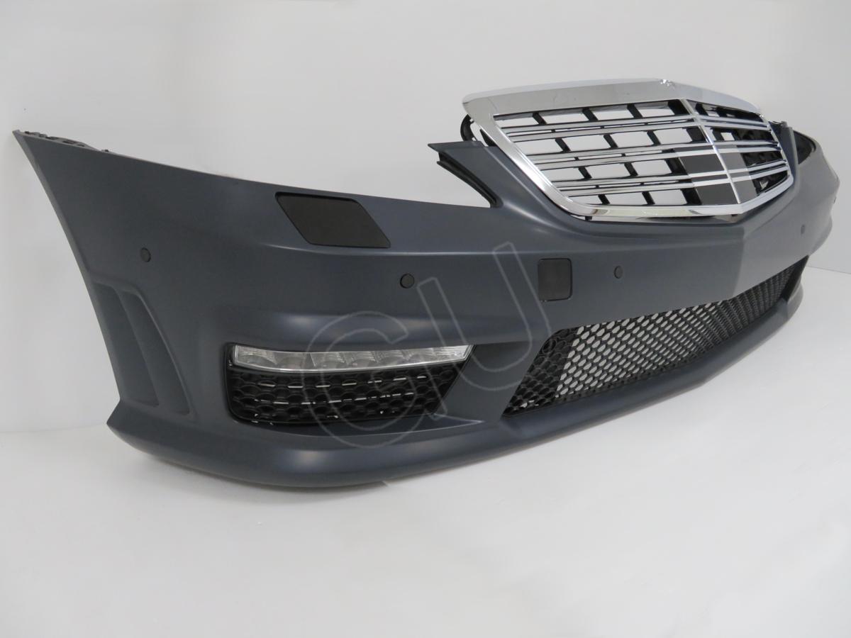 【新品】 ベンツ S W221 S63 S65 AMG 後期 フロント バンパー グリル LED フォグ ランプ デイ ライト A ...