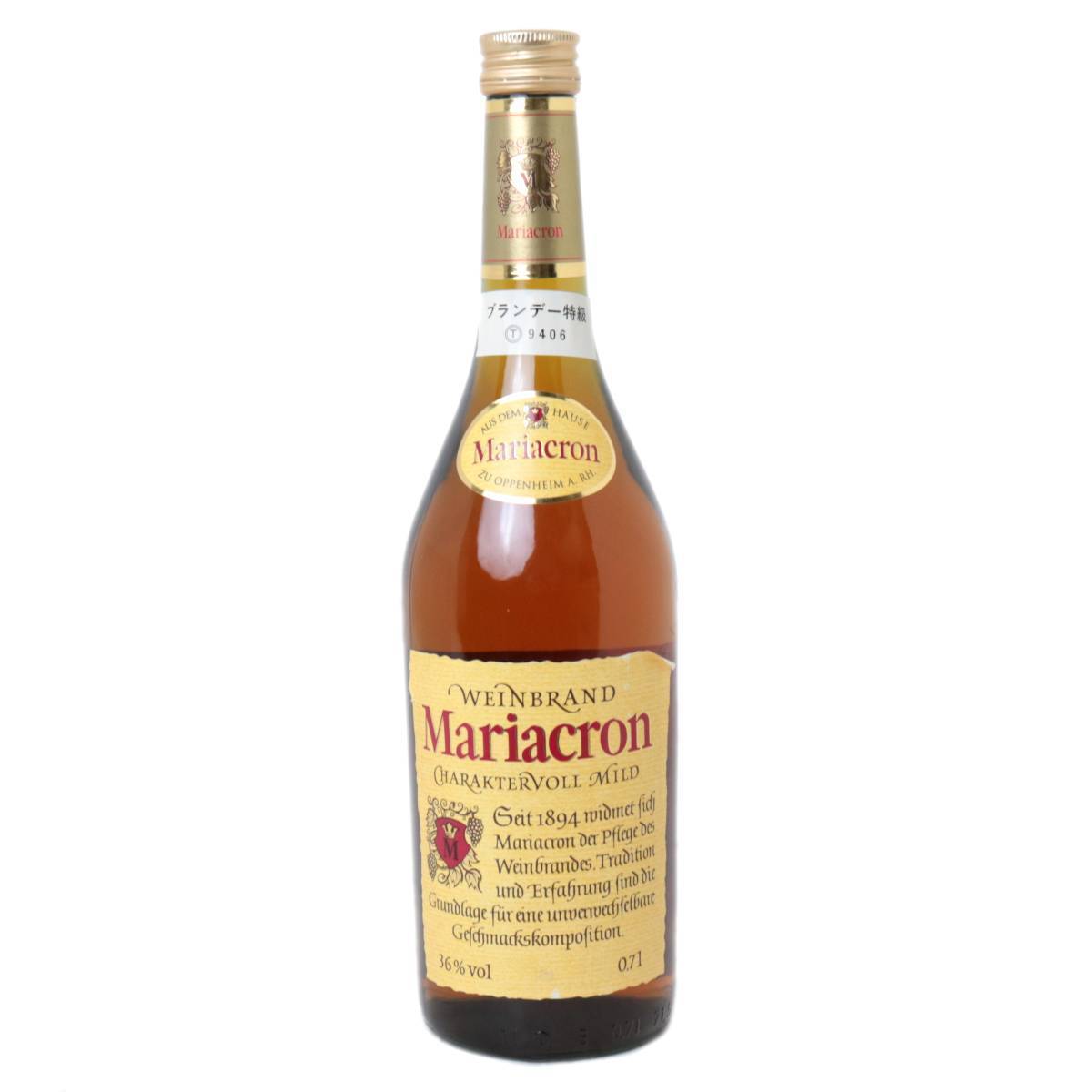 古酒 ドイツブランデー Mariacron マリアクロン WEINBRAND 特級 700ml 36％ NT 箱なしの落札情報詳細 ...