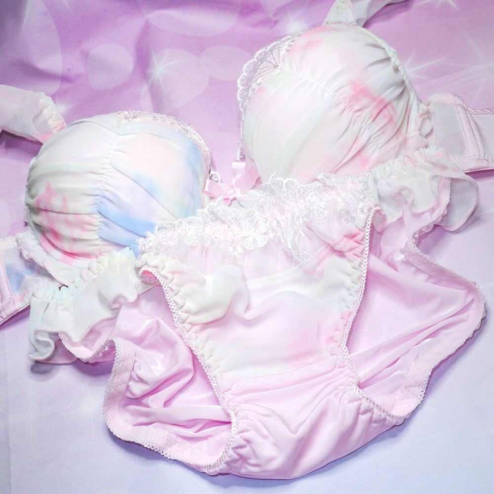 【新品】3AA：原宿コーデ★Cカップ★ゆめかわマーブル ブリッコ・メンヘラ・JCJK 下着 PBセット(*'ω'*)タンス整理ECO エコ ...