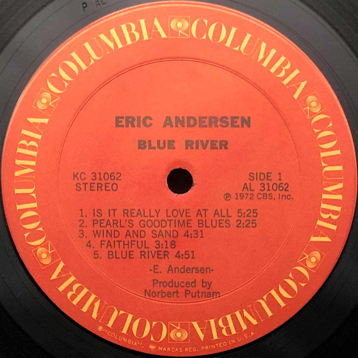 【やや傷や汚れあり】★US ORIG LP★ERIC ANDERSEN/Blue River 1972年 初回KC規格 ザラ紙ジャケ JONI MITCHELL参加 演奏AREA CODE ...