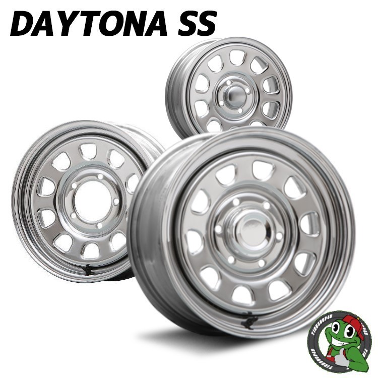【未使用】モンスタ4本セット MLJ DAYTONA SS デイトナ 16X7.0J 6/139.7 7J クローム MONSTA MUD WARRIOR マッドウォーリア 215/70R16 ...