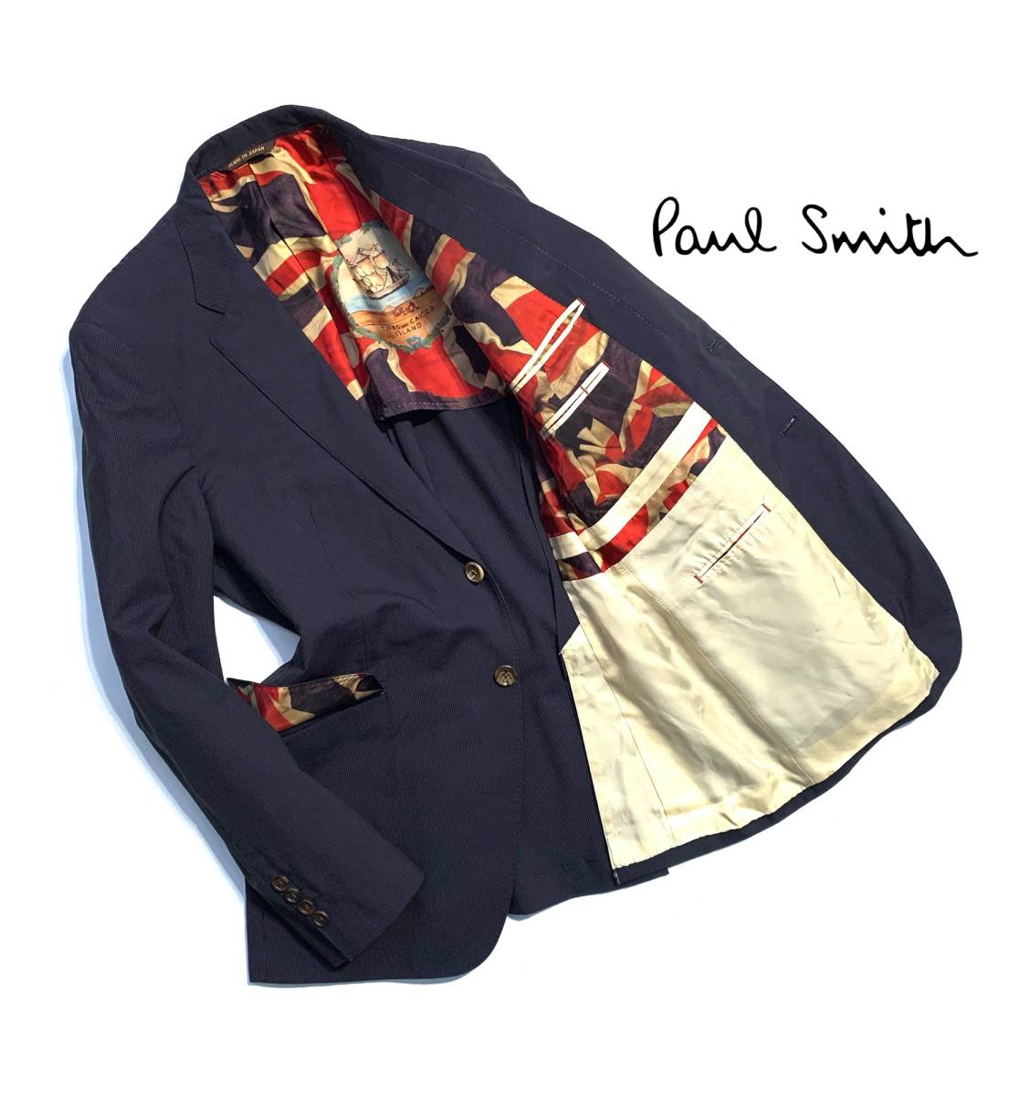 【目立った傷や汚れなし】良品【LX】定価7万 Paul Smith COLLECTION ポールスミス テーラードジャケット LX (ワイド) 裏地ユニオンジャック 帆船 ウール 日本製の落札 ...