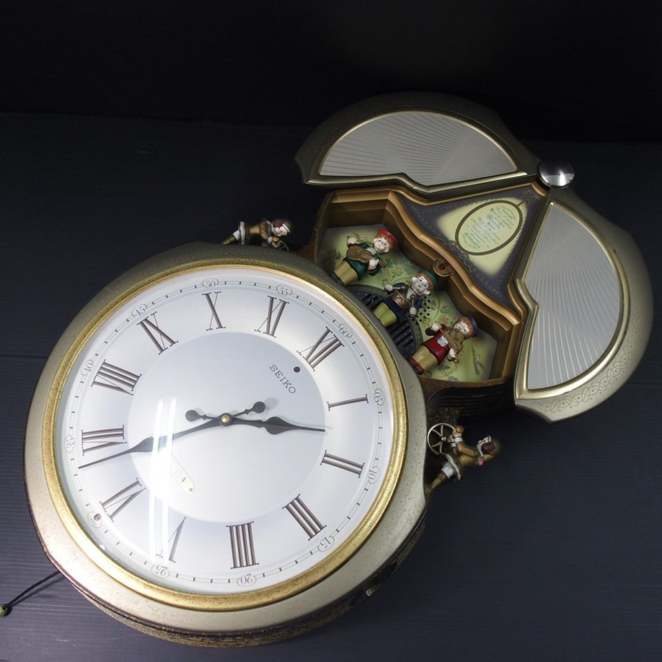 A16g81R SEIKO AM604N 柱時計 セイコー からくり時計 掛け時計 zig zag ジグザグ クォーツ 振り子時計 メロディ ...