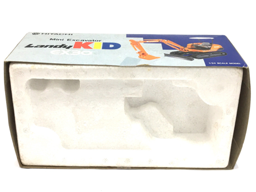 【やや傷や汚れあり】日立 Mini Excavator Landy KID EX30 1/24スケール ショベルカー ミニカー 保存箱付き ...