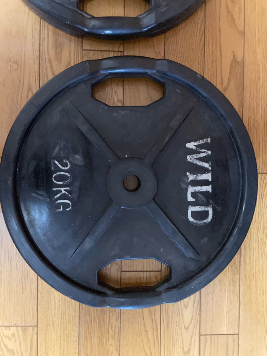 【傷や汚れあり】ワイルドフィット ラバー バーベル ダンベル プレート 20kg 1枚セット 28mmシャフト用 他出品ありの落札情報詳細 - ヤフオク落札価格検索 オークフリー