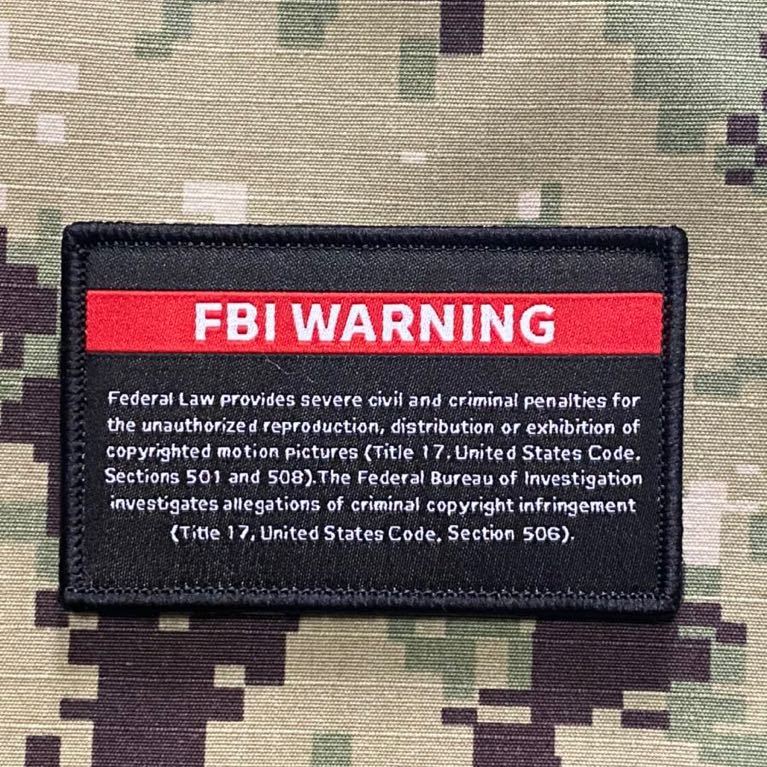 【未使用】米軍 アメリカ軍 警察 POLICE FBI SWAT 警告 看板モチーフ ユニーク ミリタリー サバゲーパッチ ワッペン ベルクロ ...