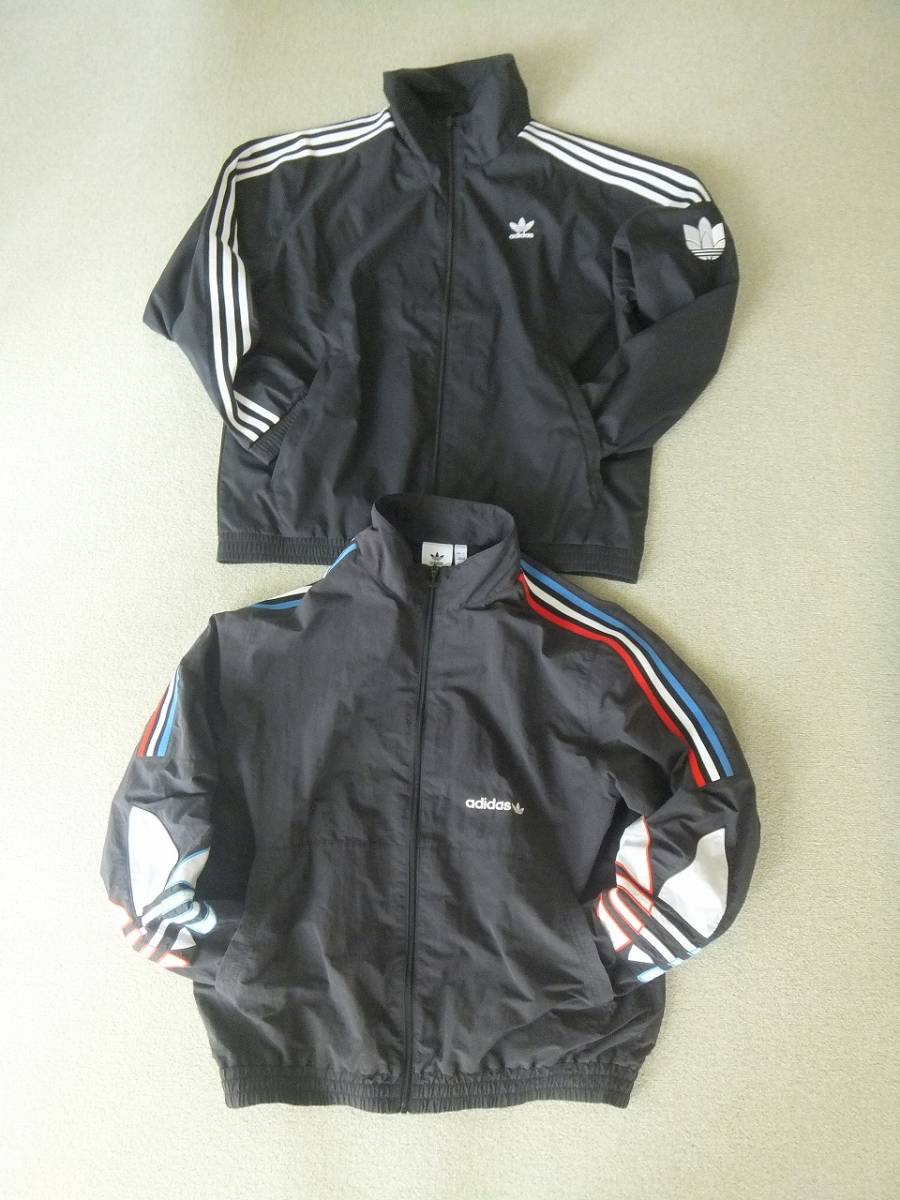 【目立った傷や汚れなし】希少 2XO セット売り adidas Originals WINDBREAKER JACKET トリコロール 3ストライプ ジャケット ジャージ ビッグトレフォイル ...