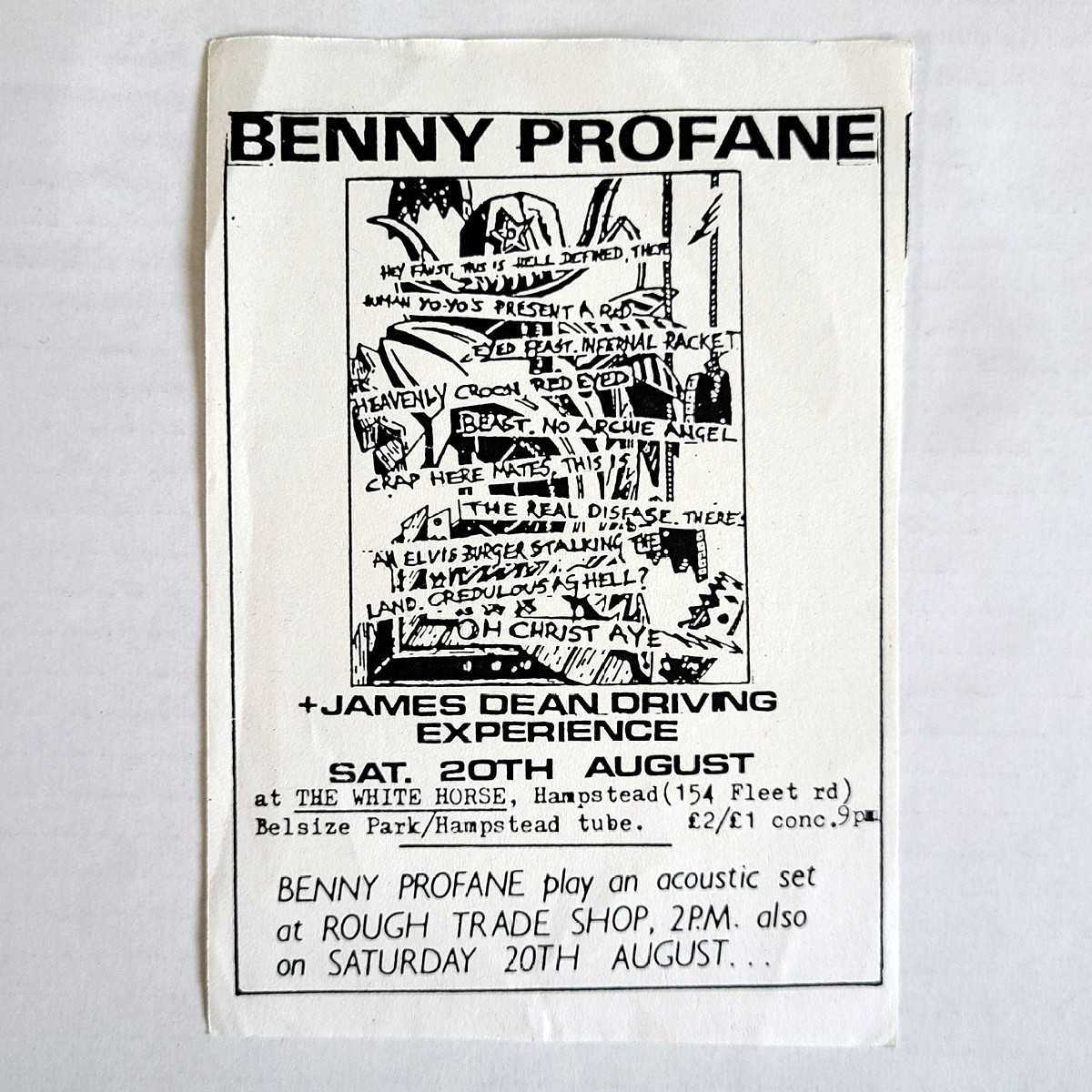 【傷や汚れあり】ロンドン・The White Horse【ライブ・チラシ】Benny Profane/James Dean Driving ...