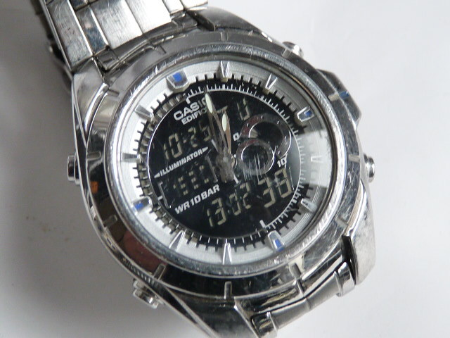 【目立った傷や汚れなし】電池交換 CASIO カシオ EDIFICE エディフス EFA-119 アナログ・デジタル 温度計搭載の落札情報詳細 ...