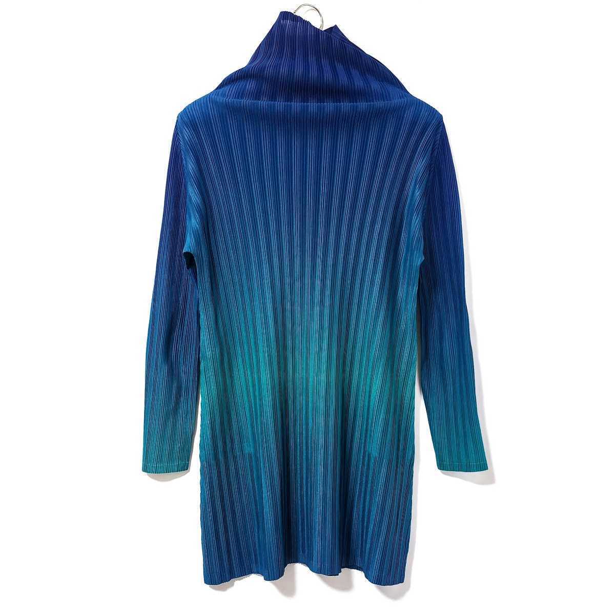 【未使用に近い】2015 プリーツプリーズ PLEATS PLEASE Rib Pleats Gradation Tunic Dress グラデーション チュニック ワンピース ドレス 90s ...