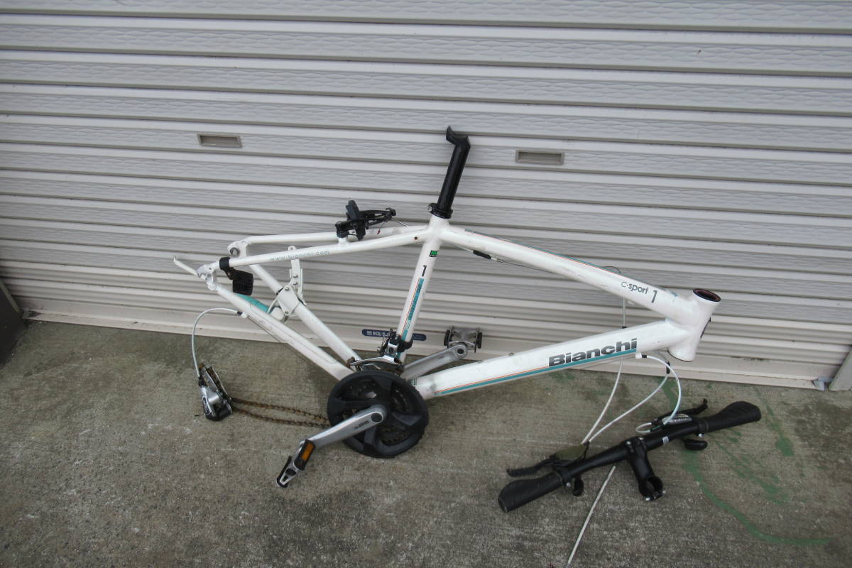 【傷や汚れあり】棚19前.J51 BIANCHI ビアンキ C-SPORT1 フレーム ハンドル セットの落札情報詳細 - ヤフオク落札価格検索 オークフリー