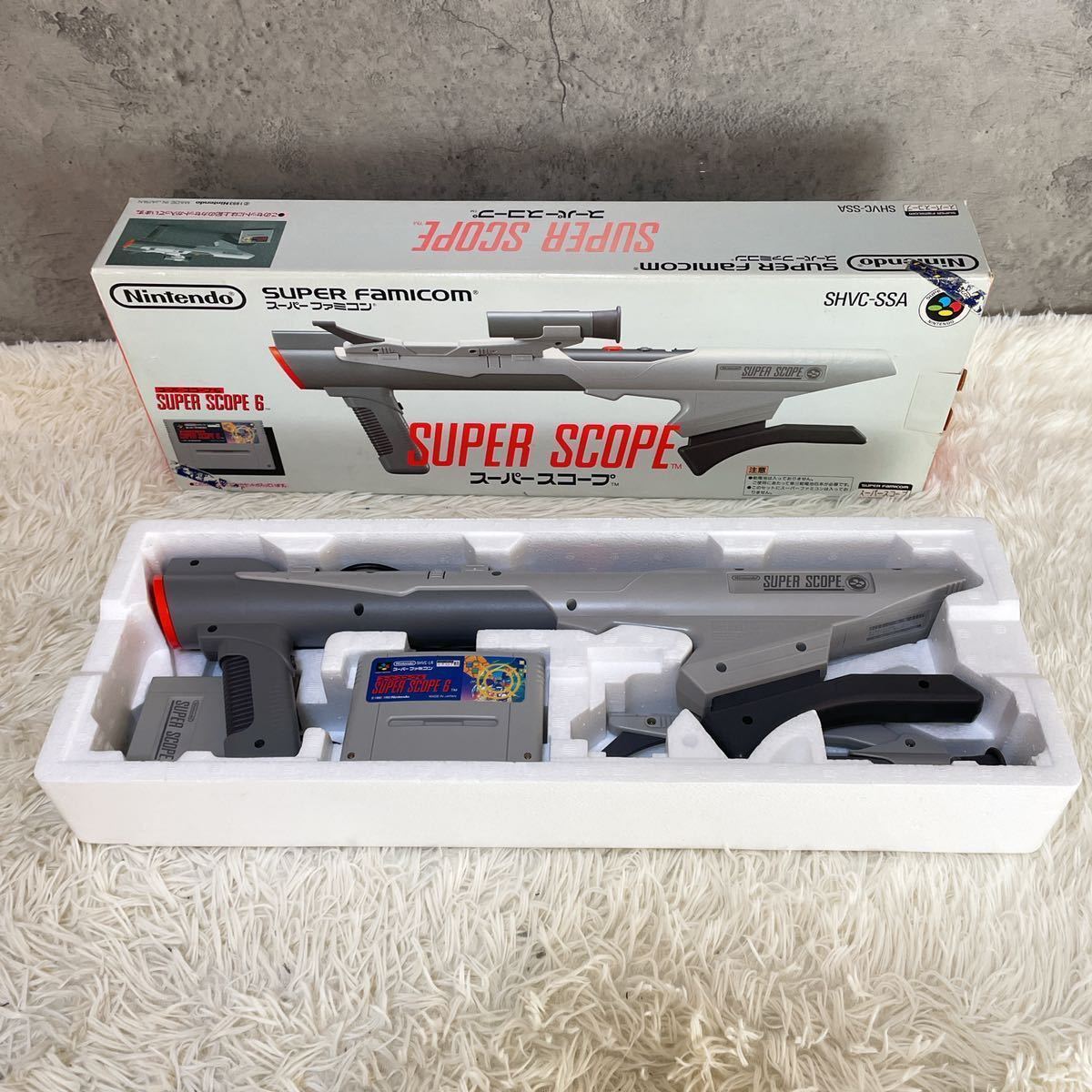 【目立った傷や汚れなし】【元箱つき】Nintendo ニンテンドー スーパーファミコン スーパースコープ スーパースコープ6 SUPER FAMICOM SUPER SCOPE 動作未確認 の ...