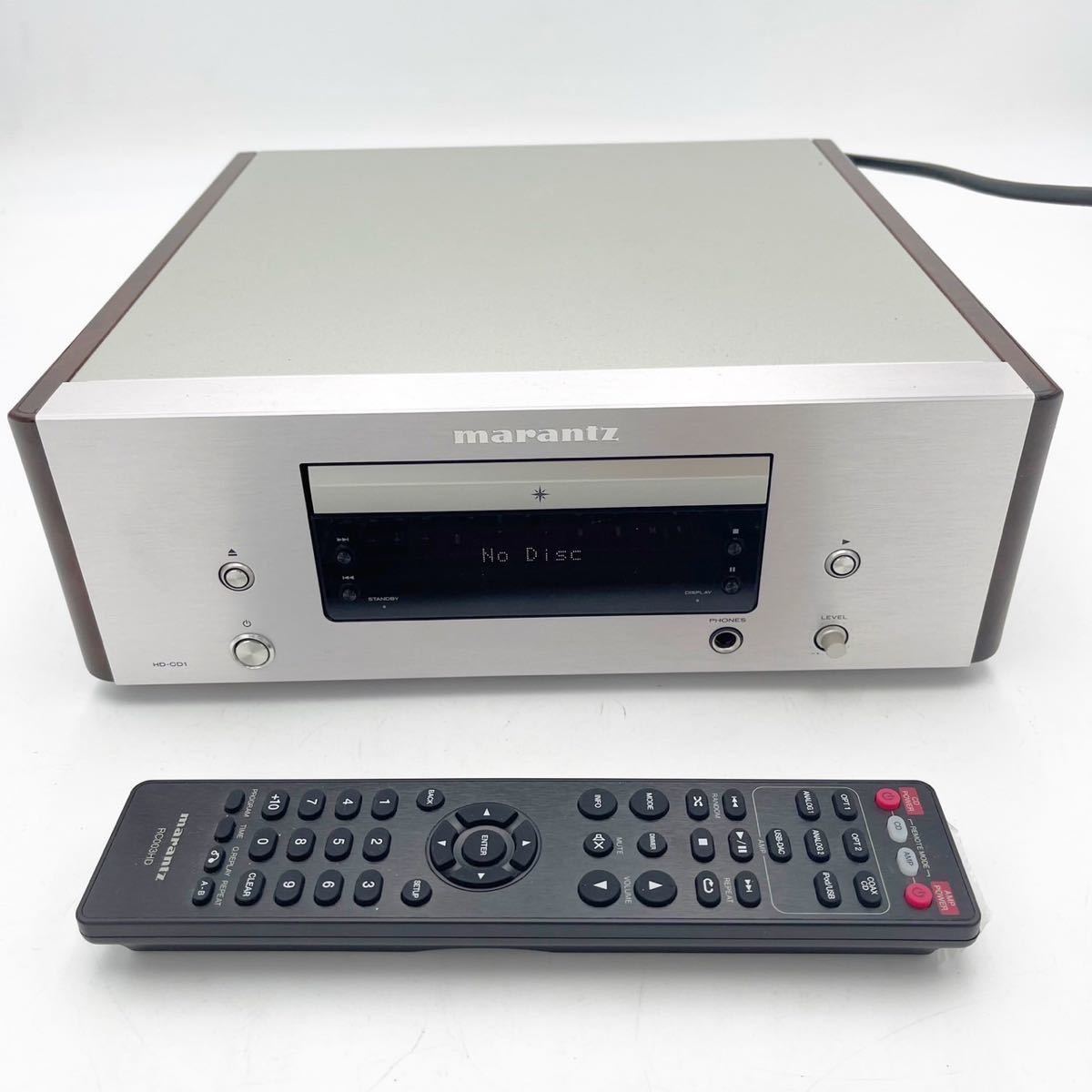 【やや傷や汚れあり】マランツ marantz HD-CD1 2017年製 CDプレイヤー アナログ出力回路 CD リモコン付 動作確認済み ...