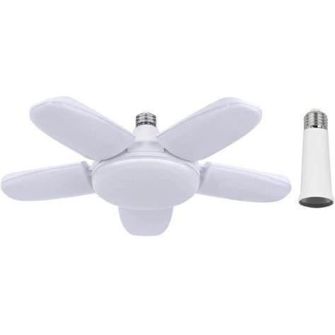 【未使用】6灯式 80W LEDシーリングライト ガレージライト E26/E27 LED電球 昼白色 6500K ペンダントライト 天井照明 折りたたみ式 延長ソケット付きの落札情報詳細 ...