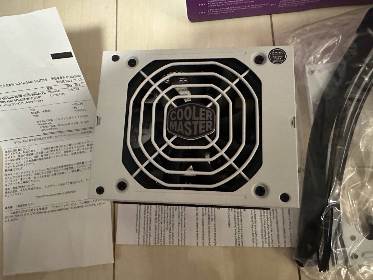 【目立った傷や汚れなし】中古 Cooler Master V SFX Gold 850W White Edition PC電源ユニット MPY ...