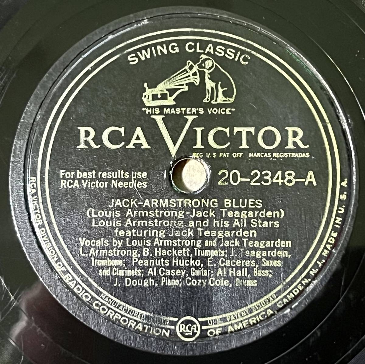 【傷や汚れあり】試聴；LOUIS ARMSTRONG w JACK TEAGARDEN RCA VICTOR Rockin’ Chairの落札 ...