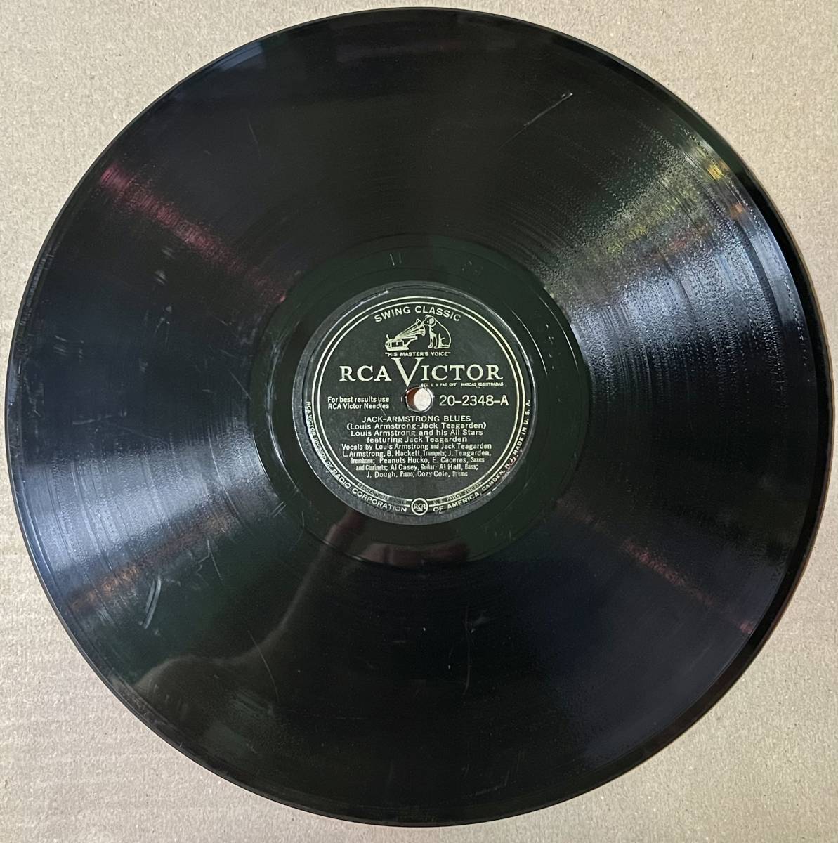【傷や汚れあり】試聴；LOUIS ARMSTRONG w JACK TEAGARDEN RCA VICTOR Rockin’ Chairの落札 ...