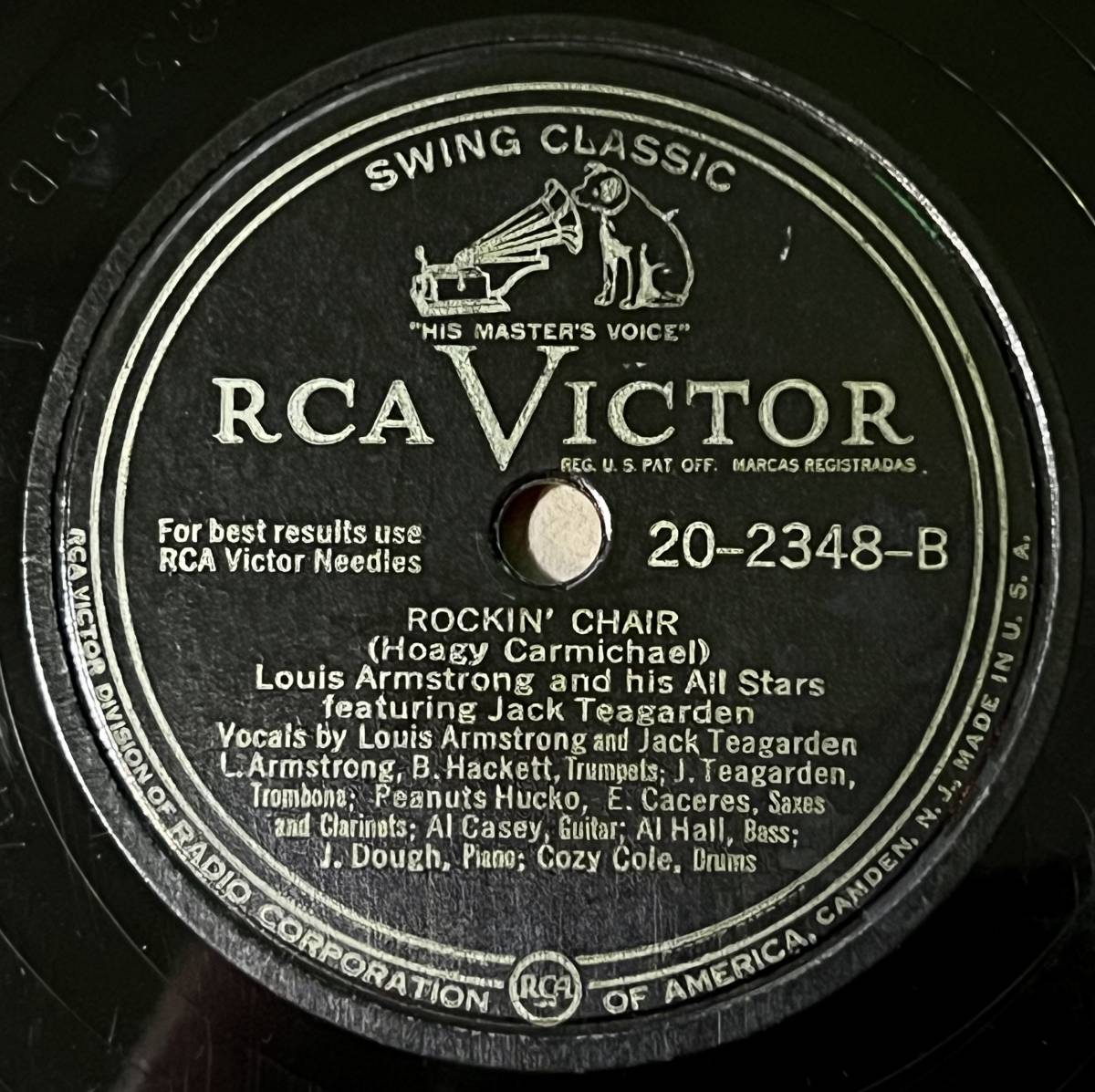 【傷や汚れあり】試聴；LOUIS ARMSTRONG w JACK TEAGARDEN RCA VICTOR Rockin’ Chairの落札 ...