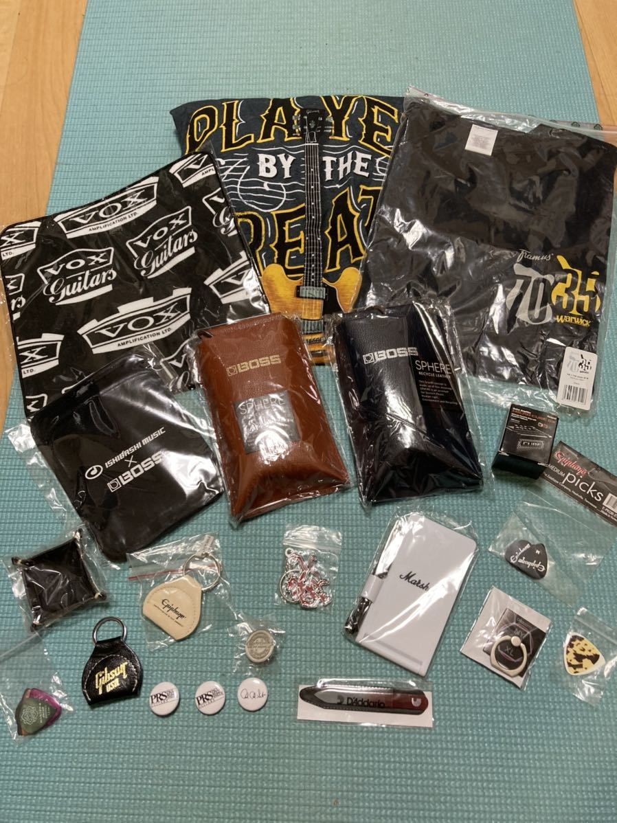【未使用】ギターブランド 非売品 Tシャツ タオル vox gibson epiphone PRS BOSS fender warwick ...