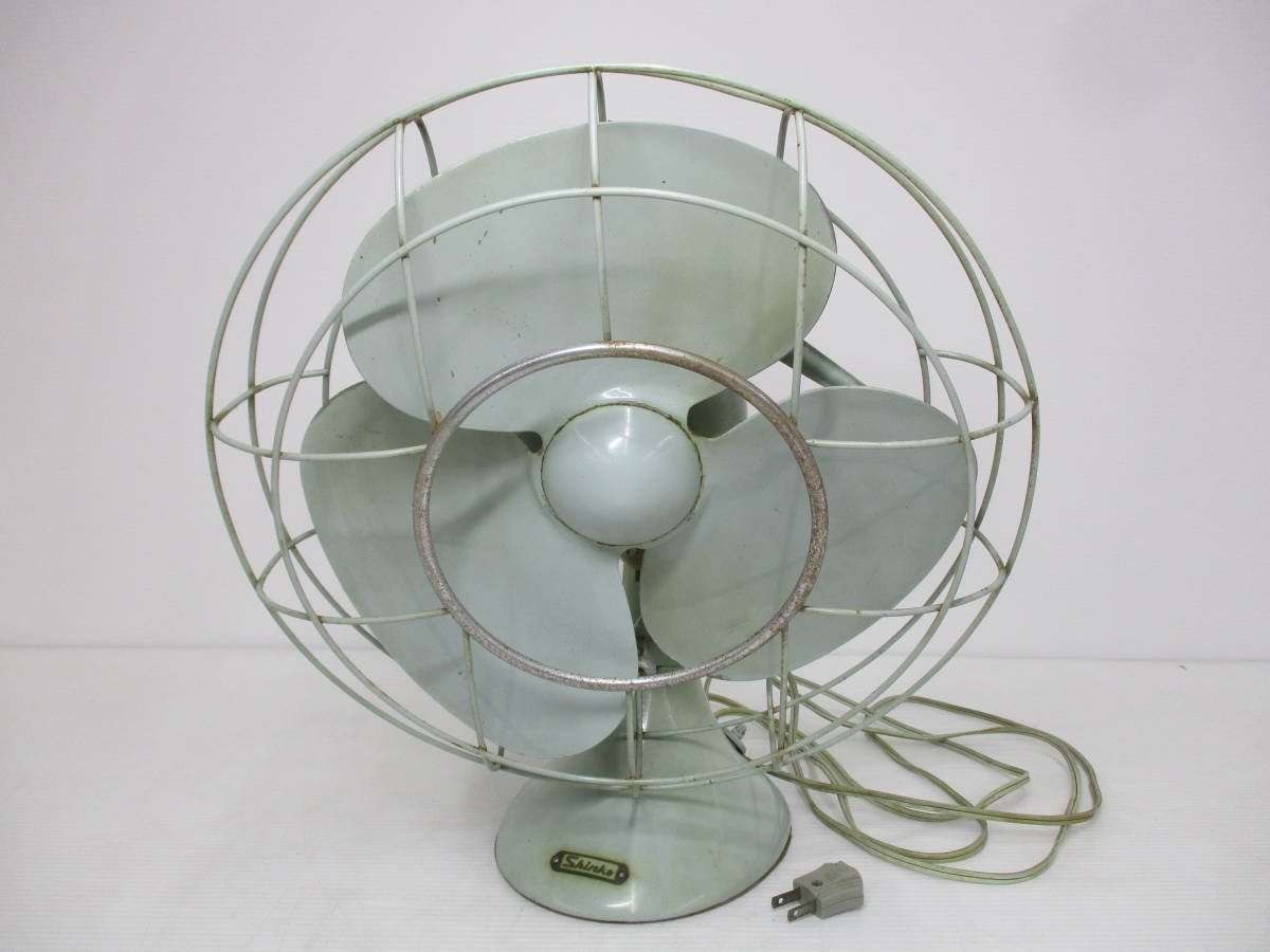 【傷や汚れあり】221137-004 Shinko シンコー AC 30cm DESK FAN 卓上扇風機 ジャンク品 アンティーク 昭和 ...