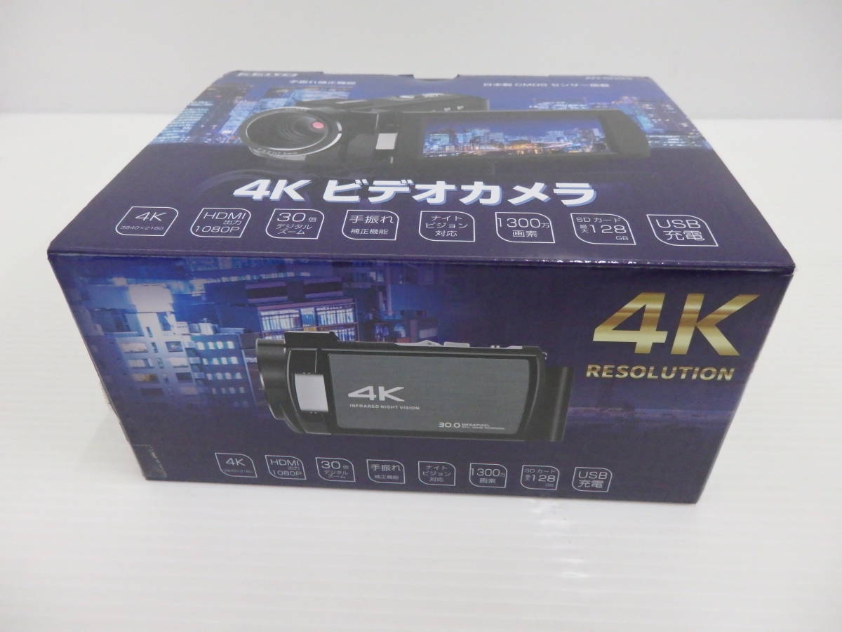 【目立った傷や汚れなし】kd45) KEIYO 慶洋 日本製 AN-S093 4K ビデオカメラ CMOSセンサー デジタルズーム 30倍 300万画素 SDカード(～128GB) 中古 の ...