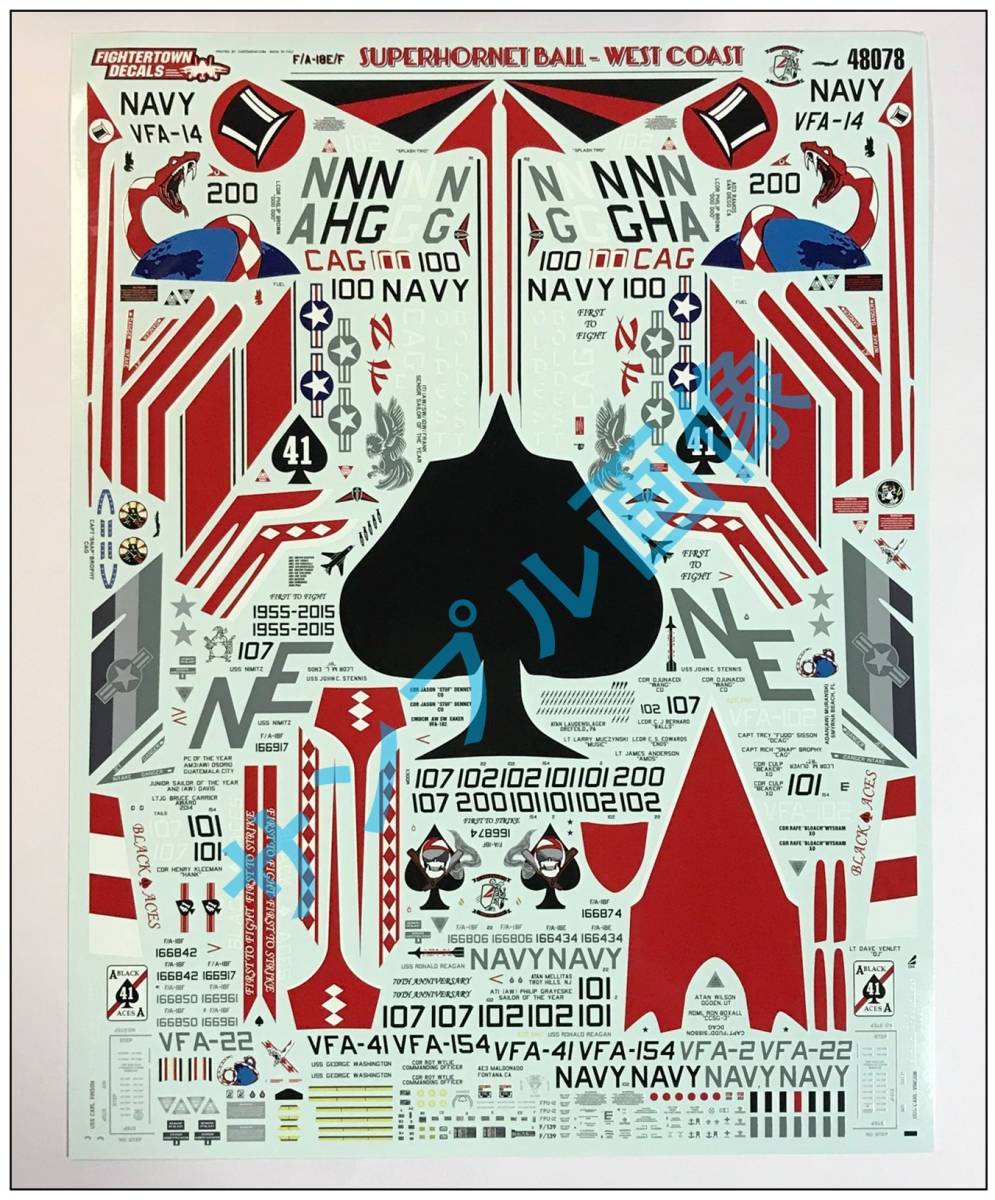 【未使用】100円スタート！ ファイタータウンデカール FIGHTERTOWN DECALS 48078 F/A-18E/F ...