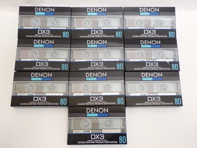 【未使用】未開封 DENON DX3/80 10本 NORMAL Bias 120μs EQ 10pcs デノン カセットテープ ノーマル ...