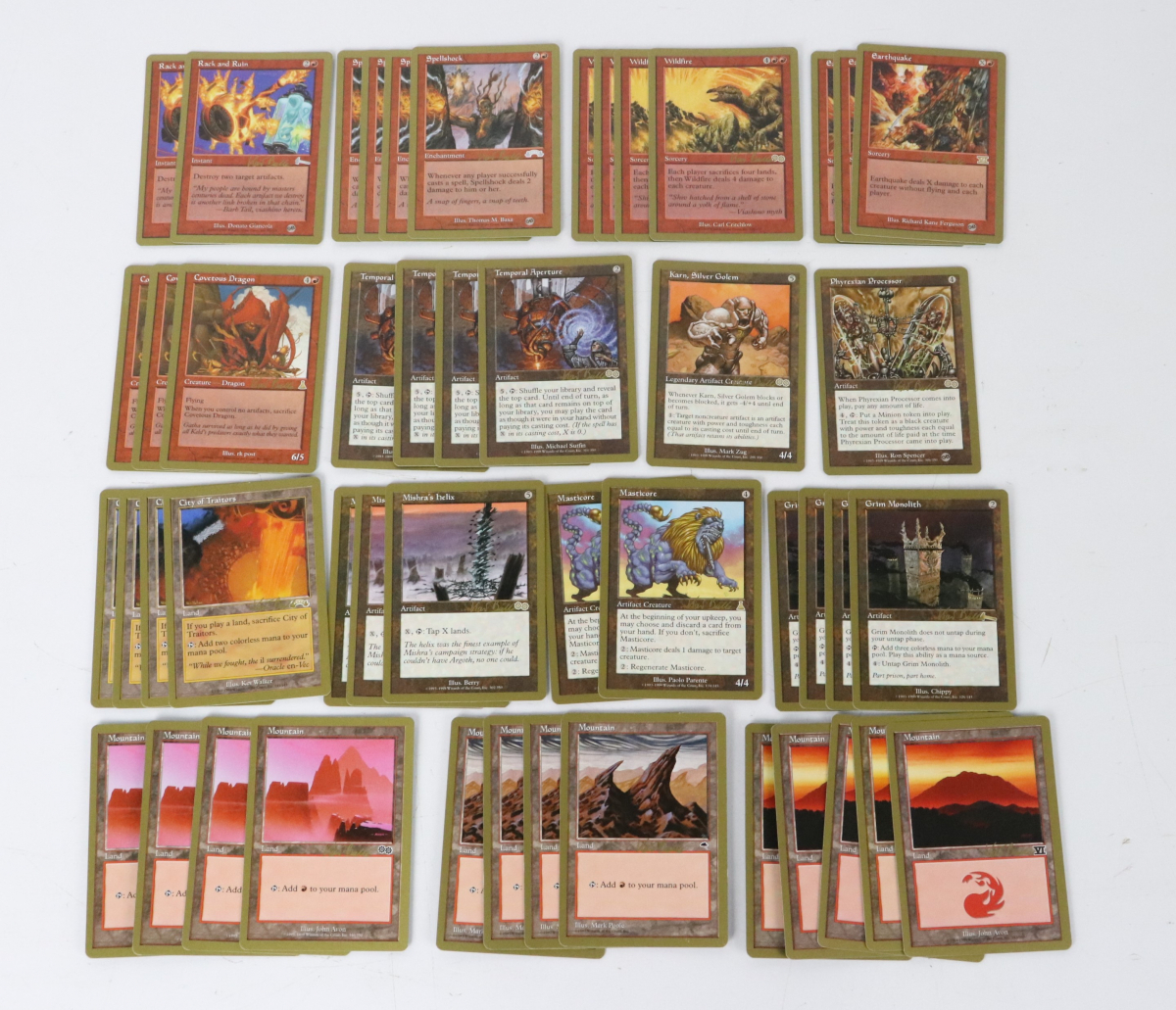【傷や汚れあり】【Magic: The Gathering/デッキパーツセット】 マジック:ザ・ギャザリング World Championship Decks 1999 赤茶単 金枠 トレカ ...